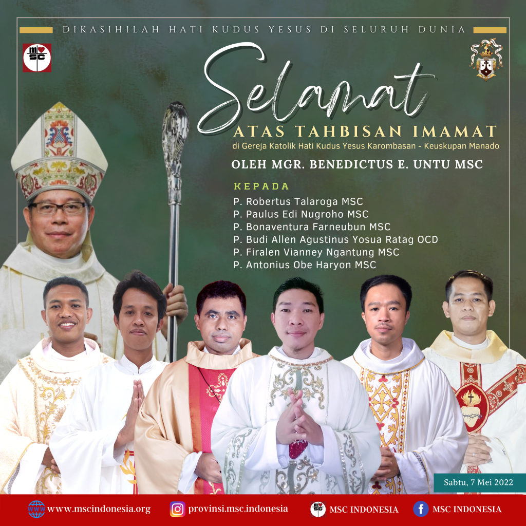 Selamat Atas Tahbisan Imamat P. Robert Tala Roga MSC Dkk - MSC